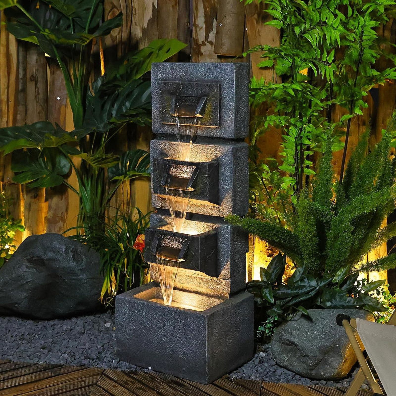 Outdoor Fountain Hand Crafted Weather Resistant Outdoor Fountain with ...