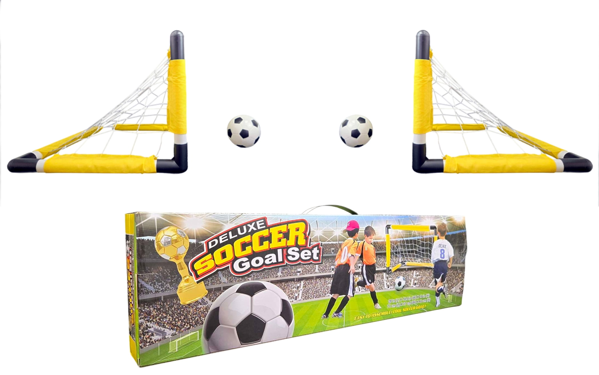 Outdoor Fun Toy Soccer Goalpost (Set of 2) with Ball and Pump ...