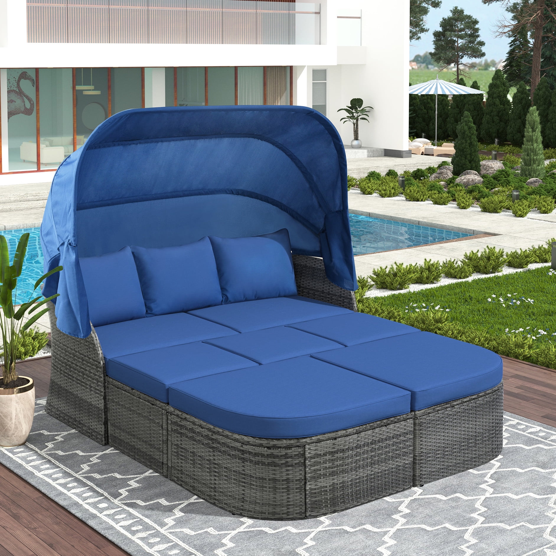Outdoor Furniture with Canopy | Middle Piece as Ottoman or Lift - top ...