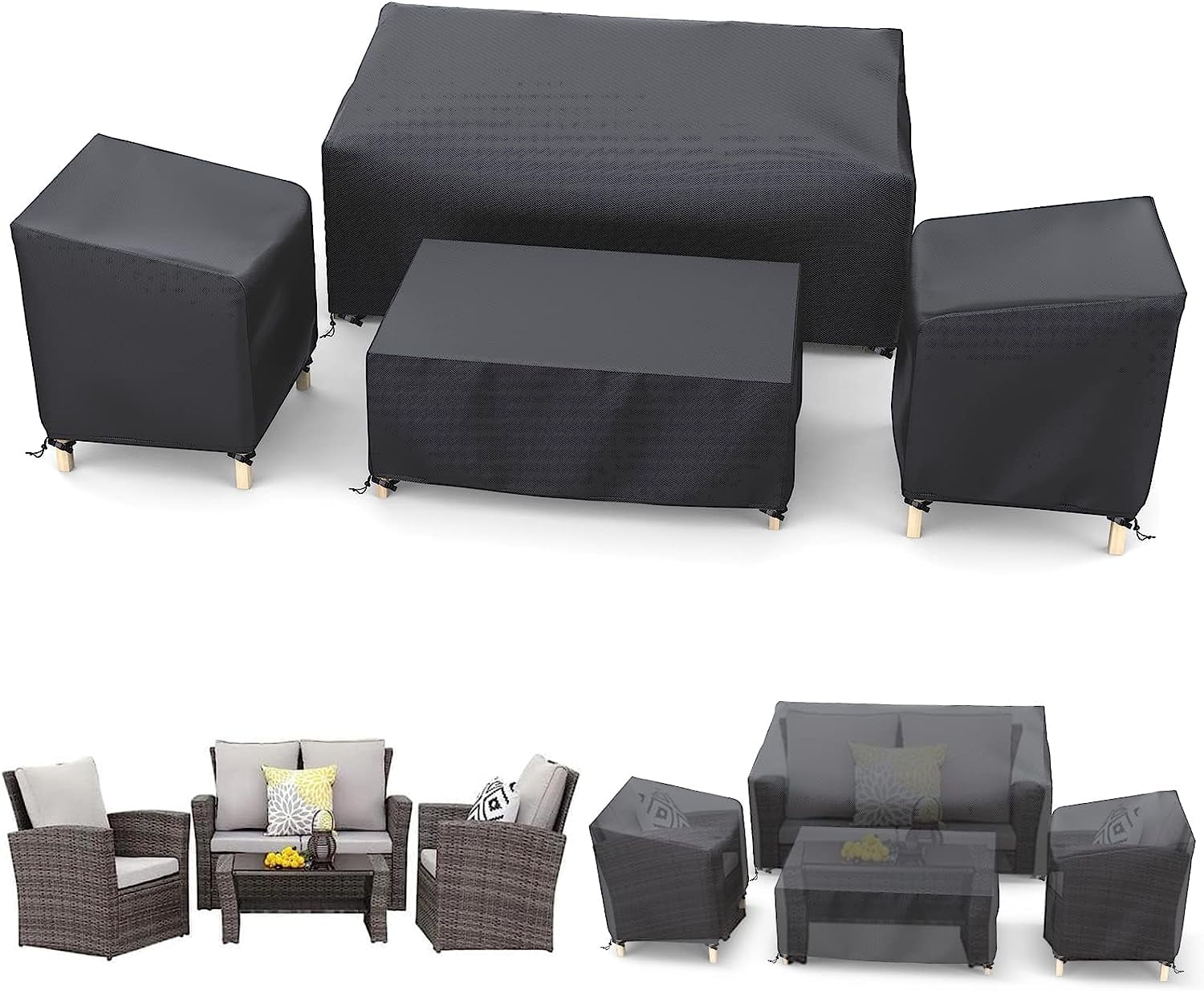Outdoor Furniture Cover Waterproof, Patio Furniture Covers 4 Piece Set ...