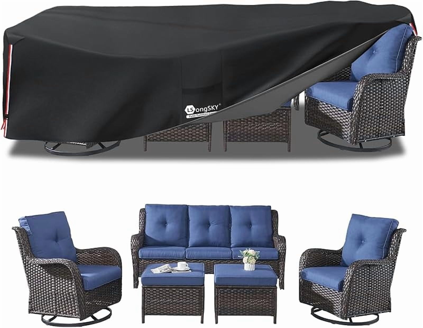 Outdoor Furniture Covers Waterproof,600D Heavy Duty Patio Cover for 6/7 ...