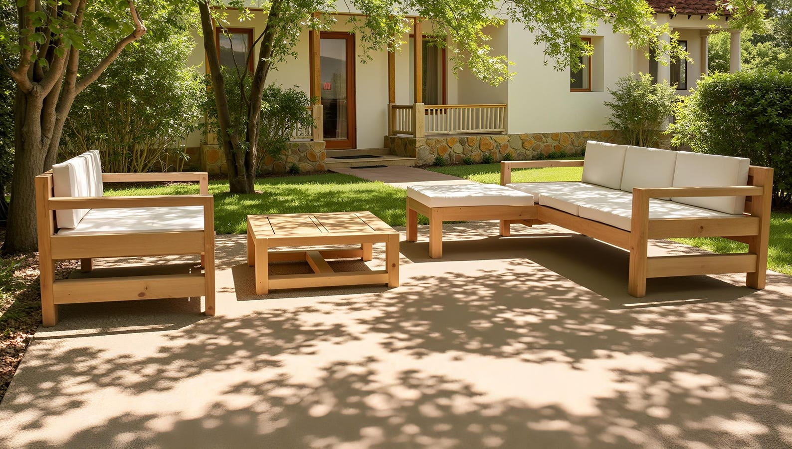 Outdoor Furniture Set Garden Seating Plans with Material and ...