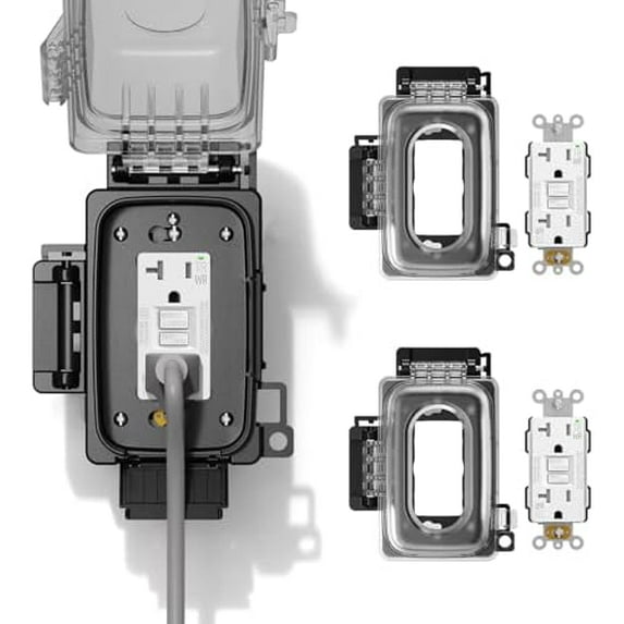 Outdoor GFCI Outlet with Extra-Duty in Use Cover, 20 Amp TRWR Self-Test ...