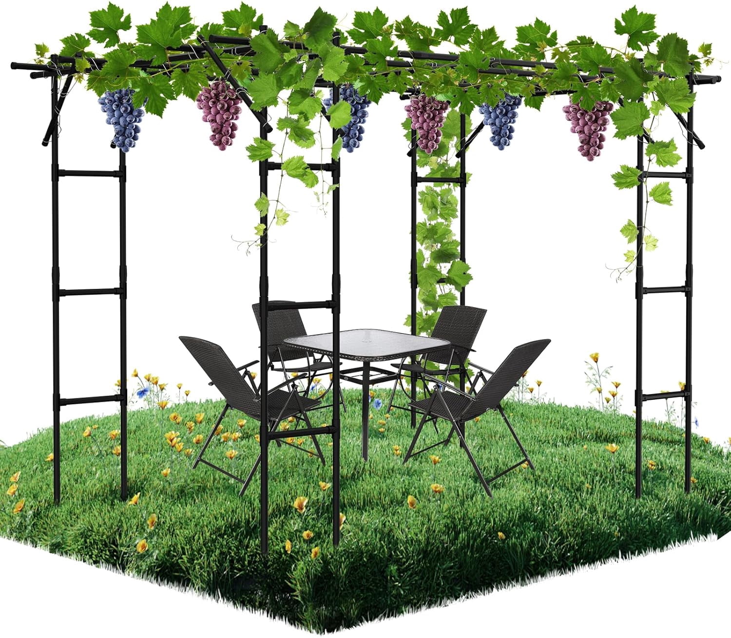 Outdoor Garden Arch Trellis, 118" x 79" x 87" Extra Large Garden ...