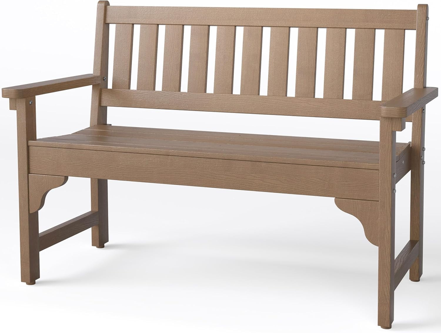 Outdoor Garden Bench, All-Weather HDPE Park Bench with Backrest ...