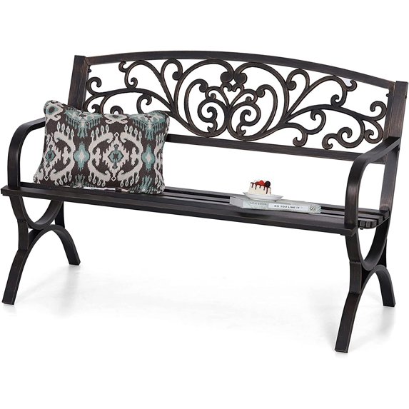 Outdoor Garden Bench Patio Park Bench for 2-3Person for Porch Backyard ...