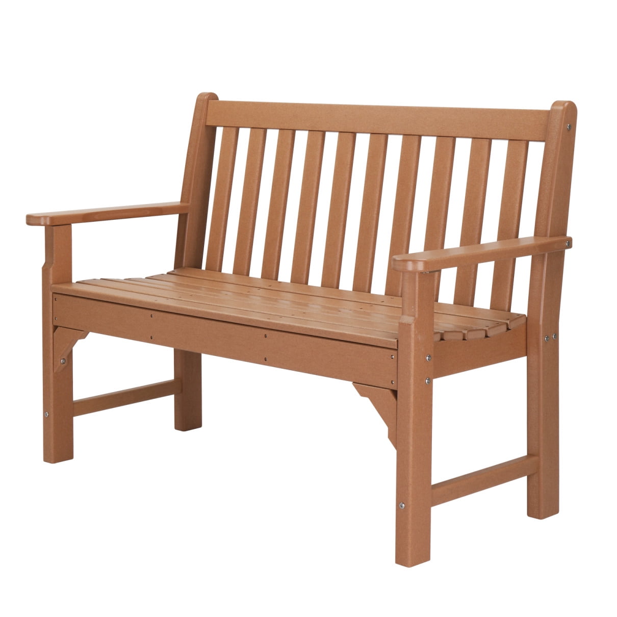 Outdoor Garden Bench with Vertical Backrest and Wide Armrest,HDPE 2 ...