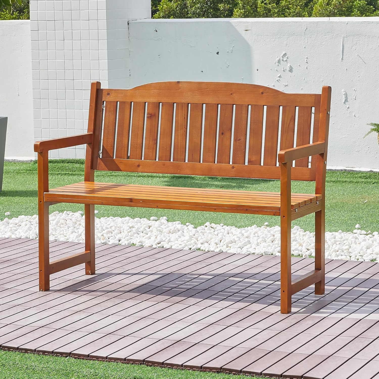 Outdoor Garden Bench Weatherproof, Poly Lumber Patio Porch Bench, All ...