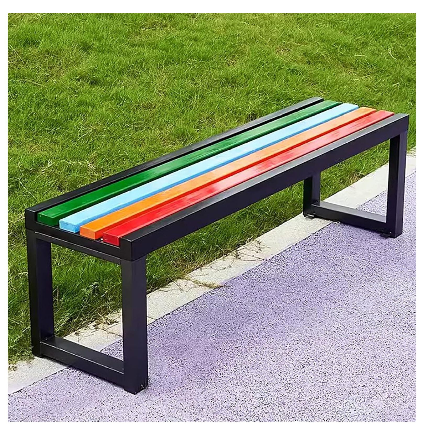 Outdoor Garden Benches, 2-3 Person Seat Outdoor Backless Benches ...