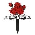 Outdoor Garden Decor Black Metal Garden Stake, Cemetery Flowers for ...