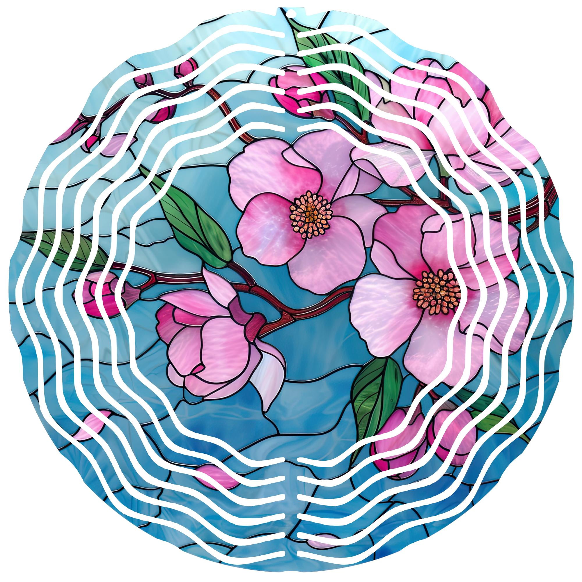 Outdoor Garden Decor Metal Wind Spinner 10 Inch, Cherry Blossom ...