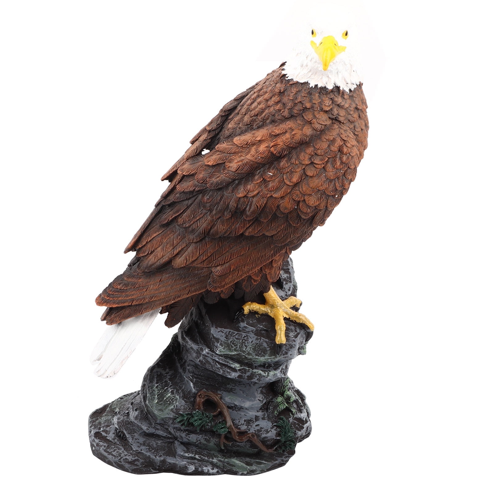 Outdoor Garden Decor Sculptures Statues , Bald Eagle Stand on Stone ...