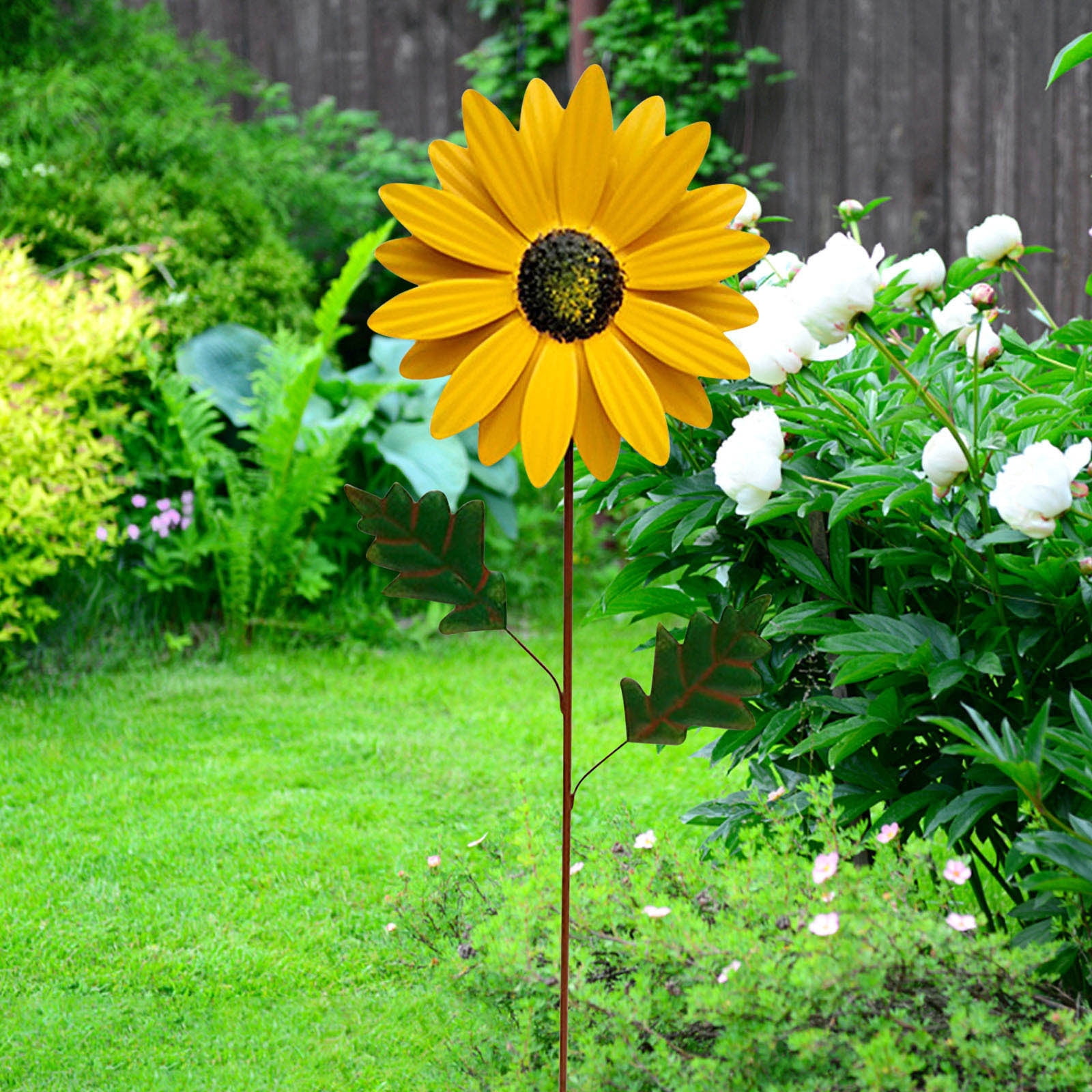 Outdoor Garden Decoration Metal Flower Stake - Iron Sunflower Yard Art ...