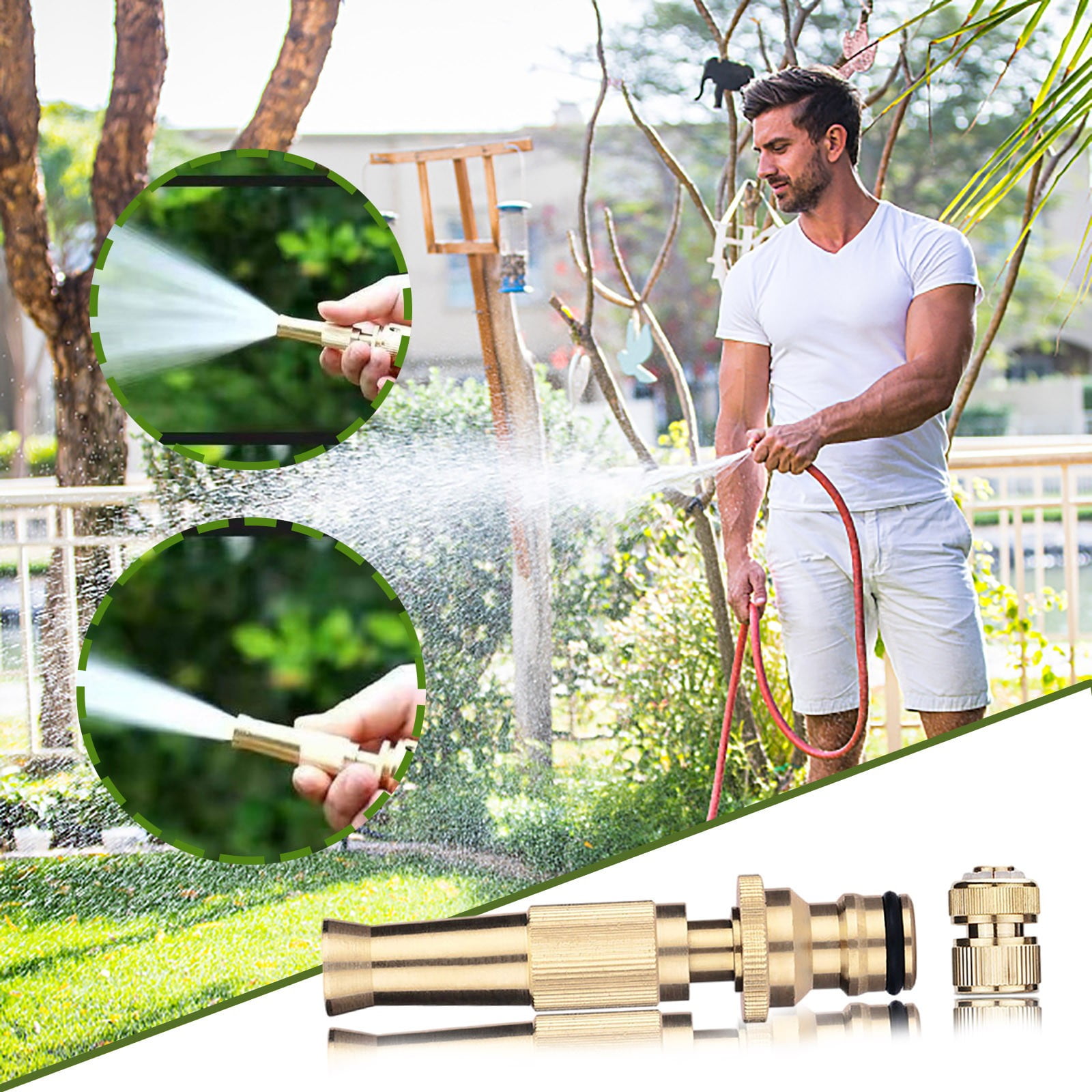 Outdoor Garden Faucet Brass Hose Connector Adapter | Heavy Duty Brass ...