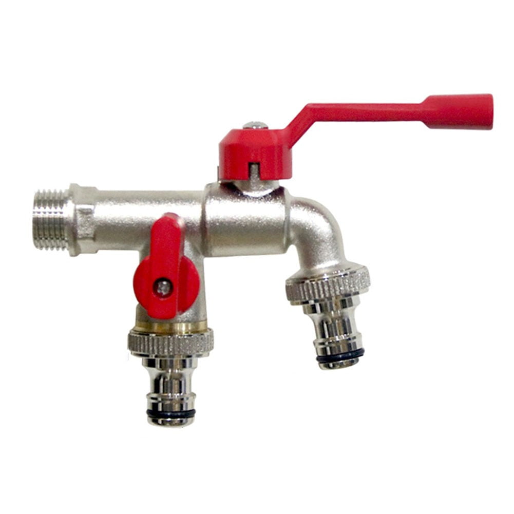 Outdoor Garden Faucet Threaded 1 In 2 Out Brass Faucet Irrigation ...
