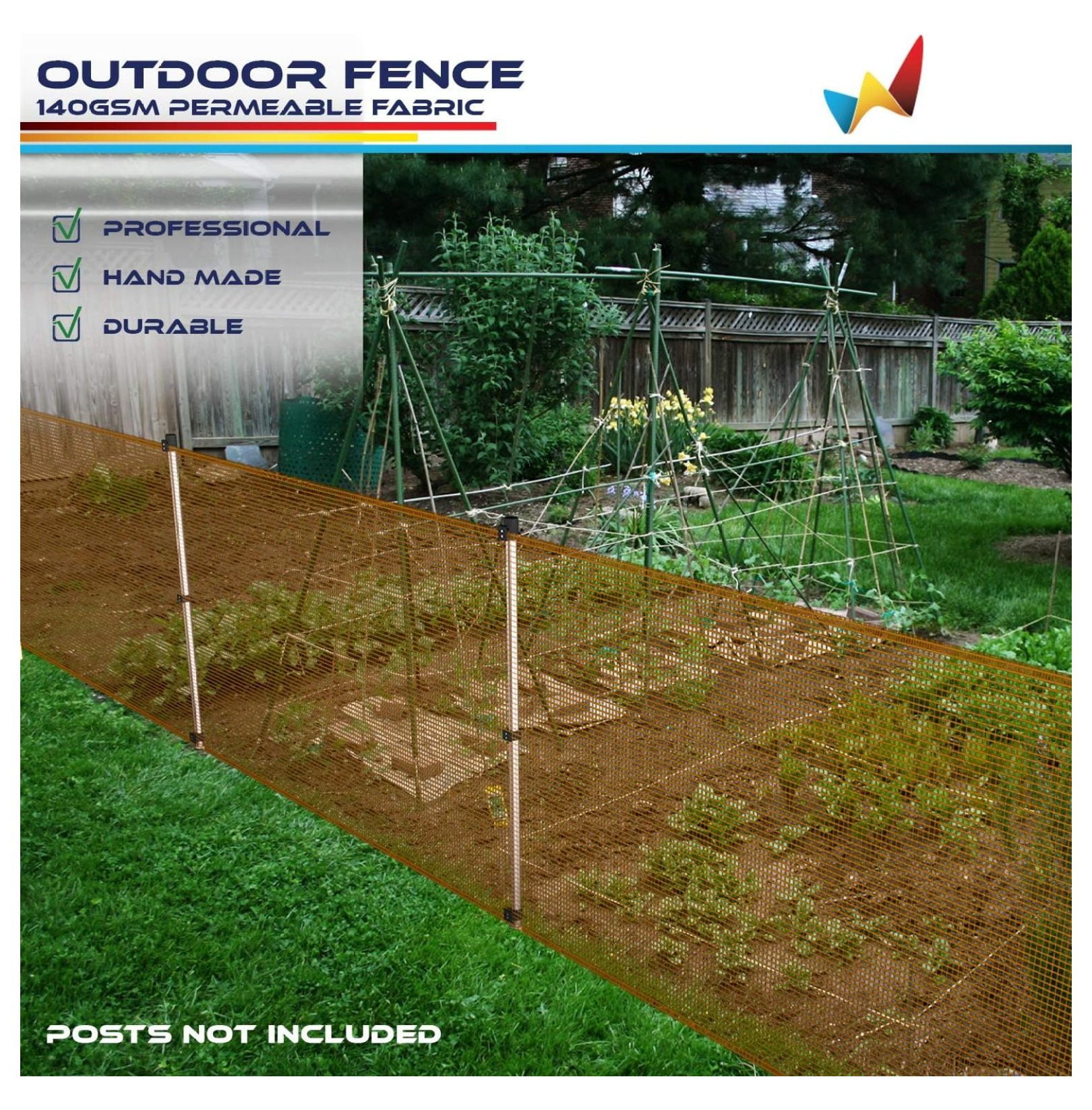 Outdoor Garden Fence Mesh Netting Roll Temporary Fencing for Backyard ...