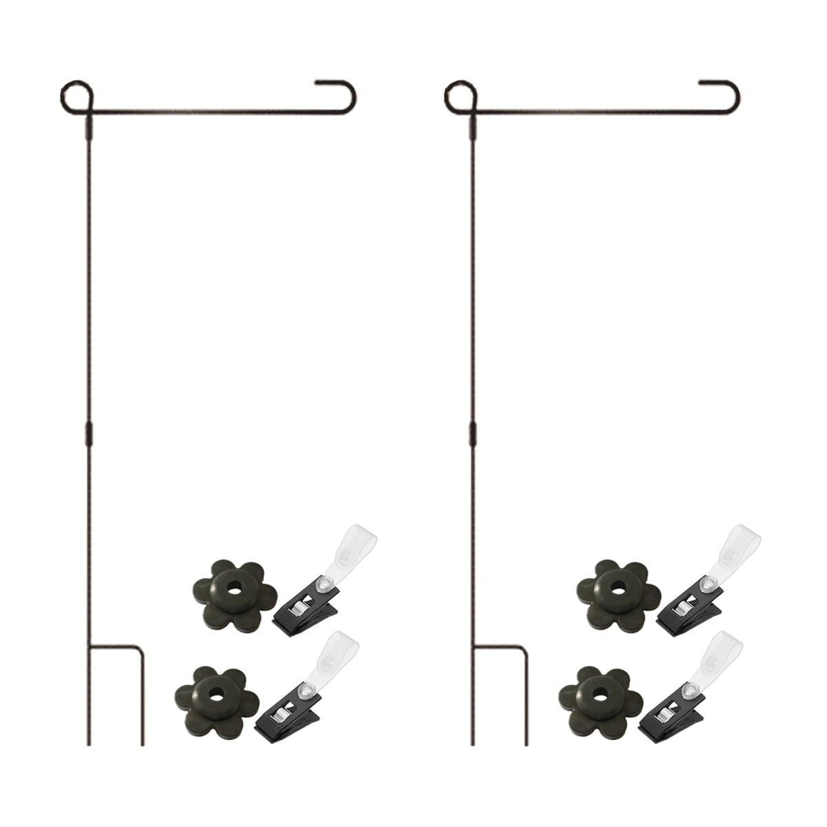 Outdoor Garden Flag Holder Clips 2 Sets Christmas Party Flagpole ...