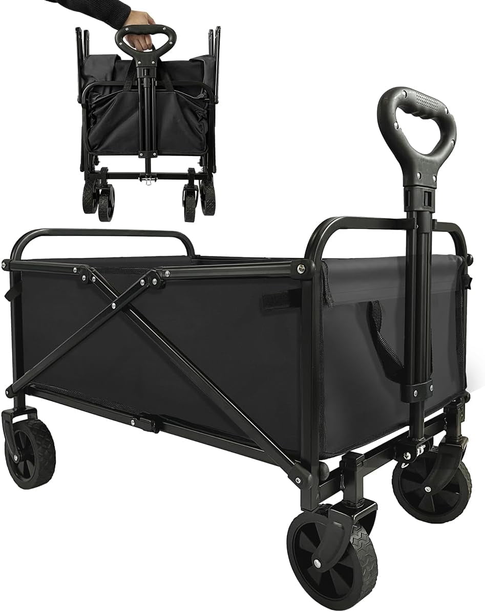 Outdoor Garden Folding Cart with Small Wheel, Collapsible Wagon Cart ...