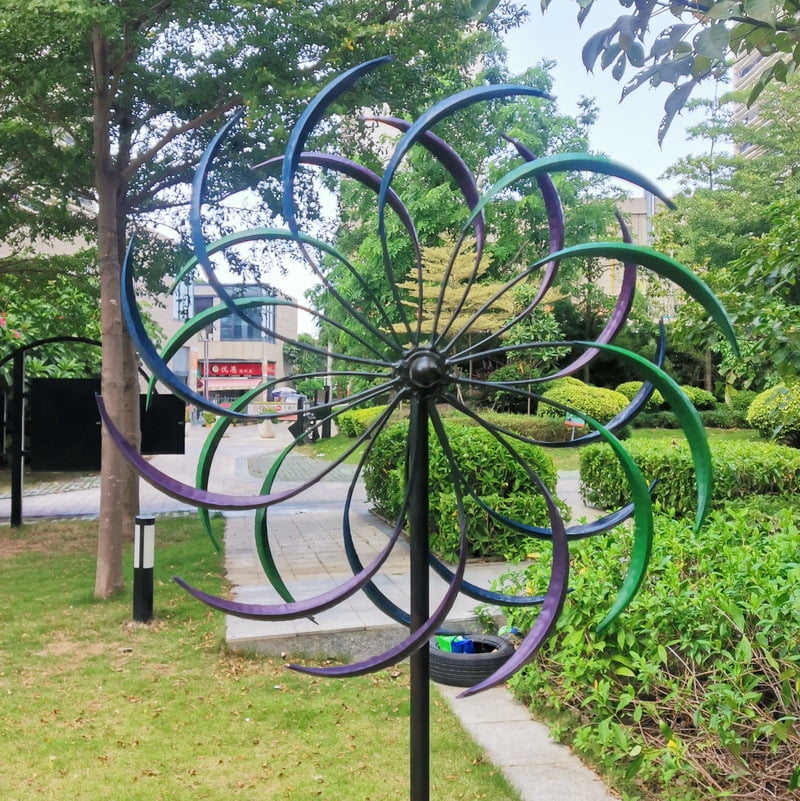 Outdoor Garden Gong Crafts Double Layer Rotating Plug-in Decoration ...