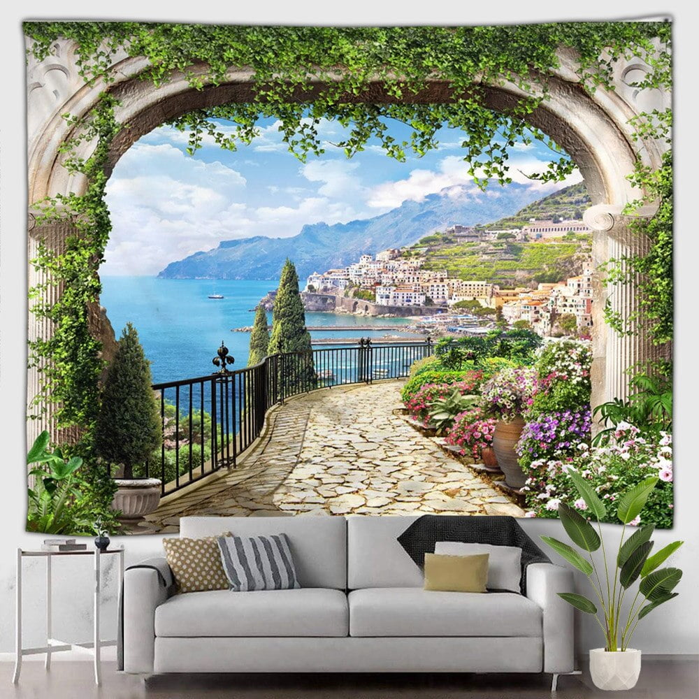 Outdoor Garden Landscape Tapestry Street Architecture Plants Floral ...