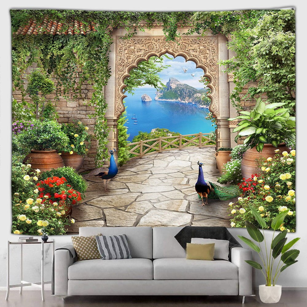 Outdoor Garden Landscape Tapestry Street Architecture Plants Floral ...