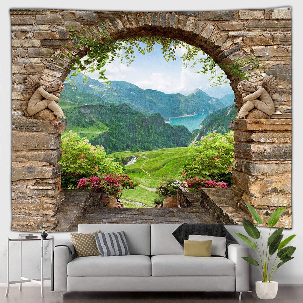 Outdoor Garden Landscape Tapestry Street Architecture Plants Floral ...