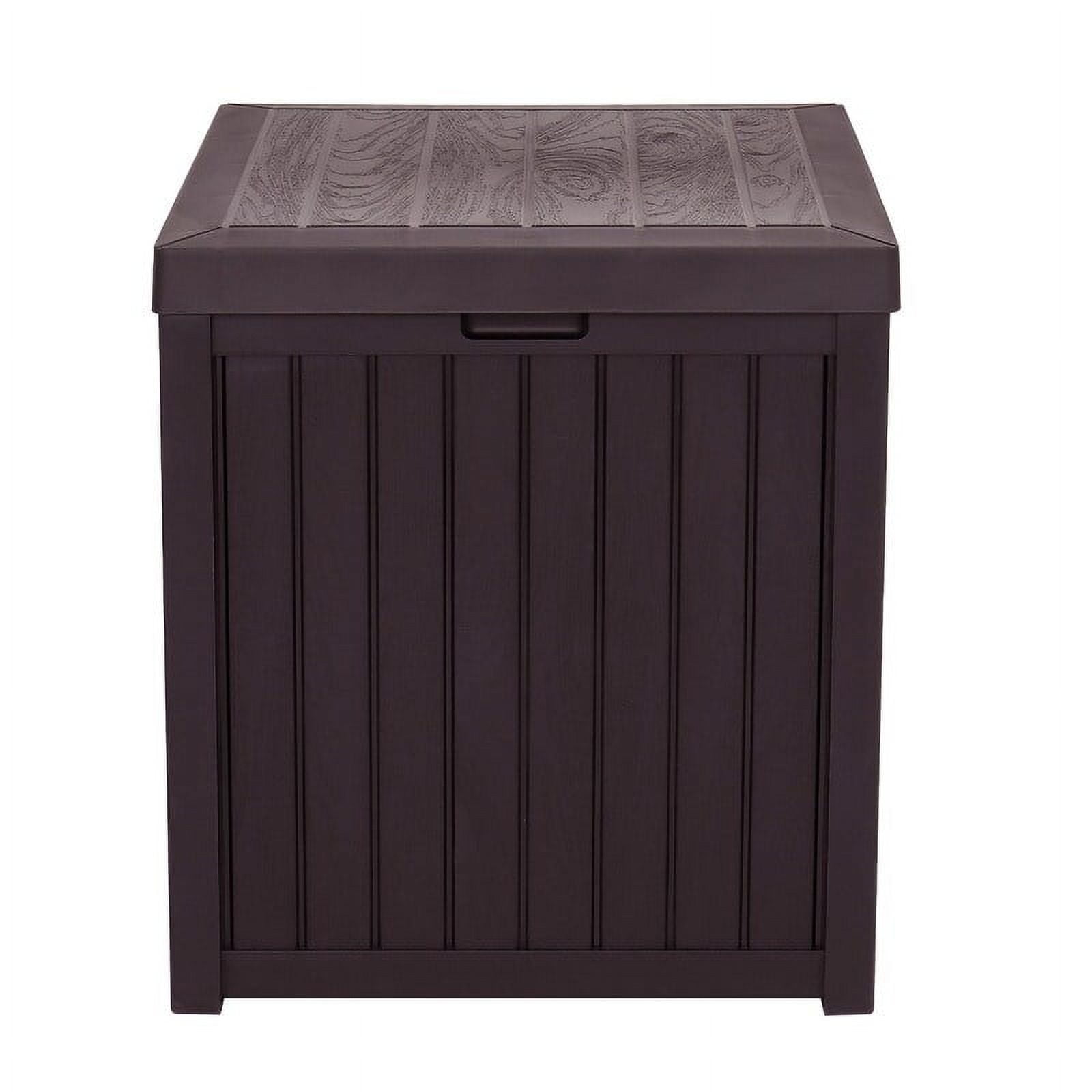 Outdoor Garden Plastic Storage Deck Box Brown-Updated board 22"x22"x24 ...