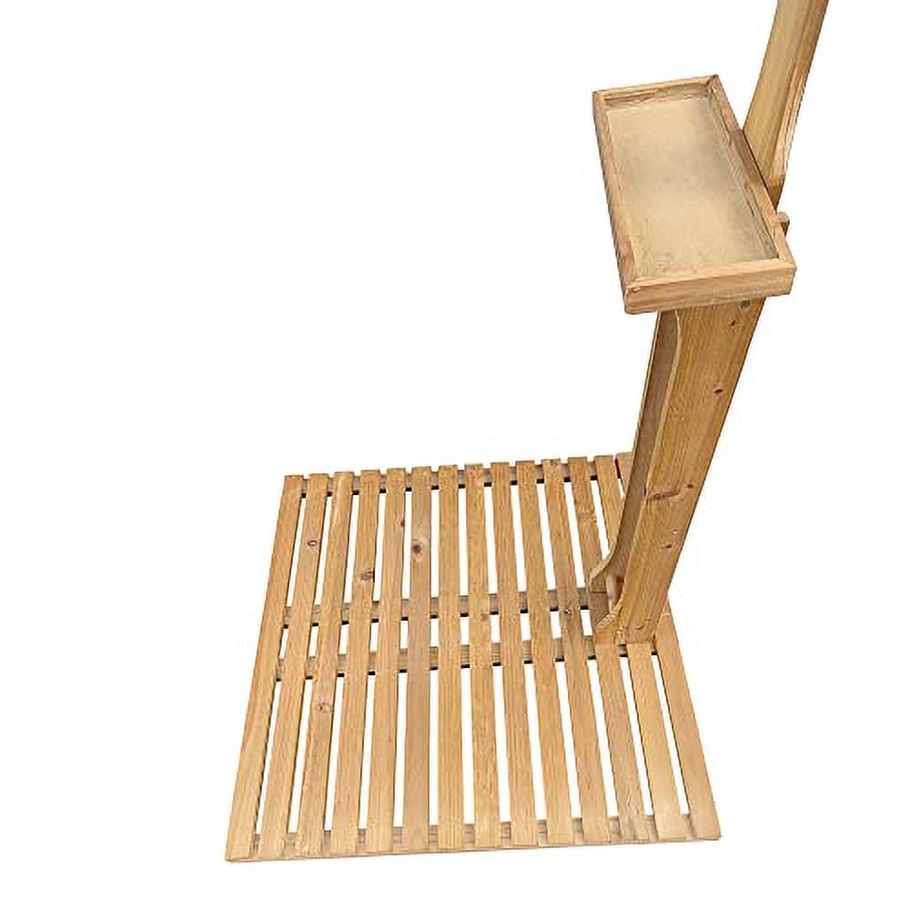 Outdoor Garden Pool Shower with Chassis Board, Wooden Stand, and ...