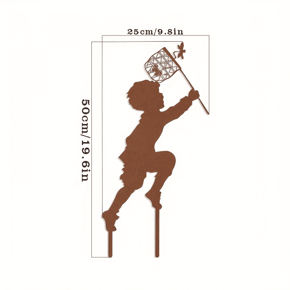 Outdoor Garden Statue Metal Silhouette Outdoor Farmhouse Decoration ...