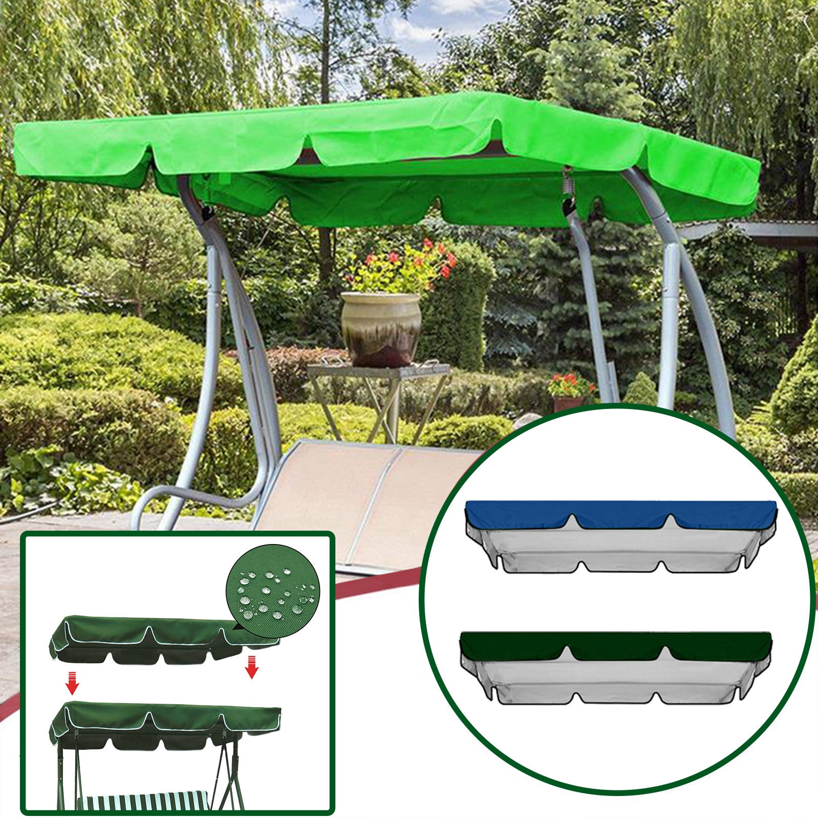 Outdoor Garden Swing Cover, Heavy-Duty Shade Cloth, 190x132x15cm, UV ...