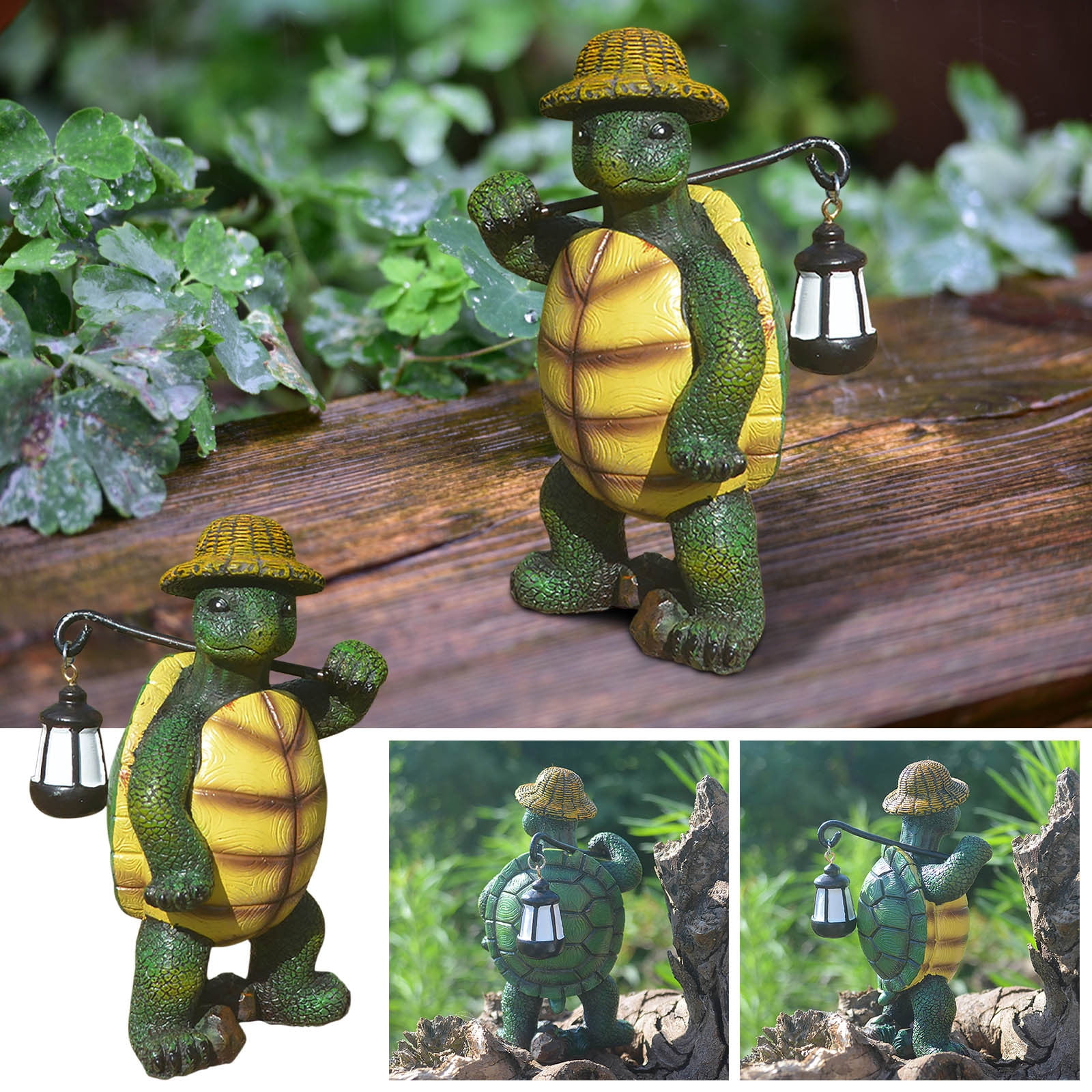 Outdoor Garden Turtle Statue,Hiking Turtle With Hat Statue,Resin ...