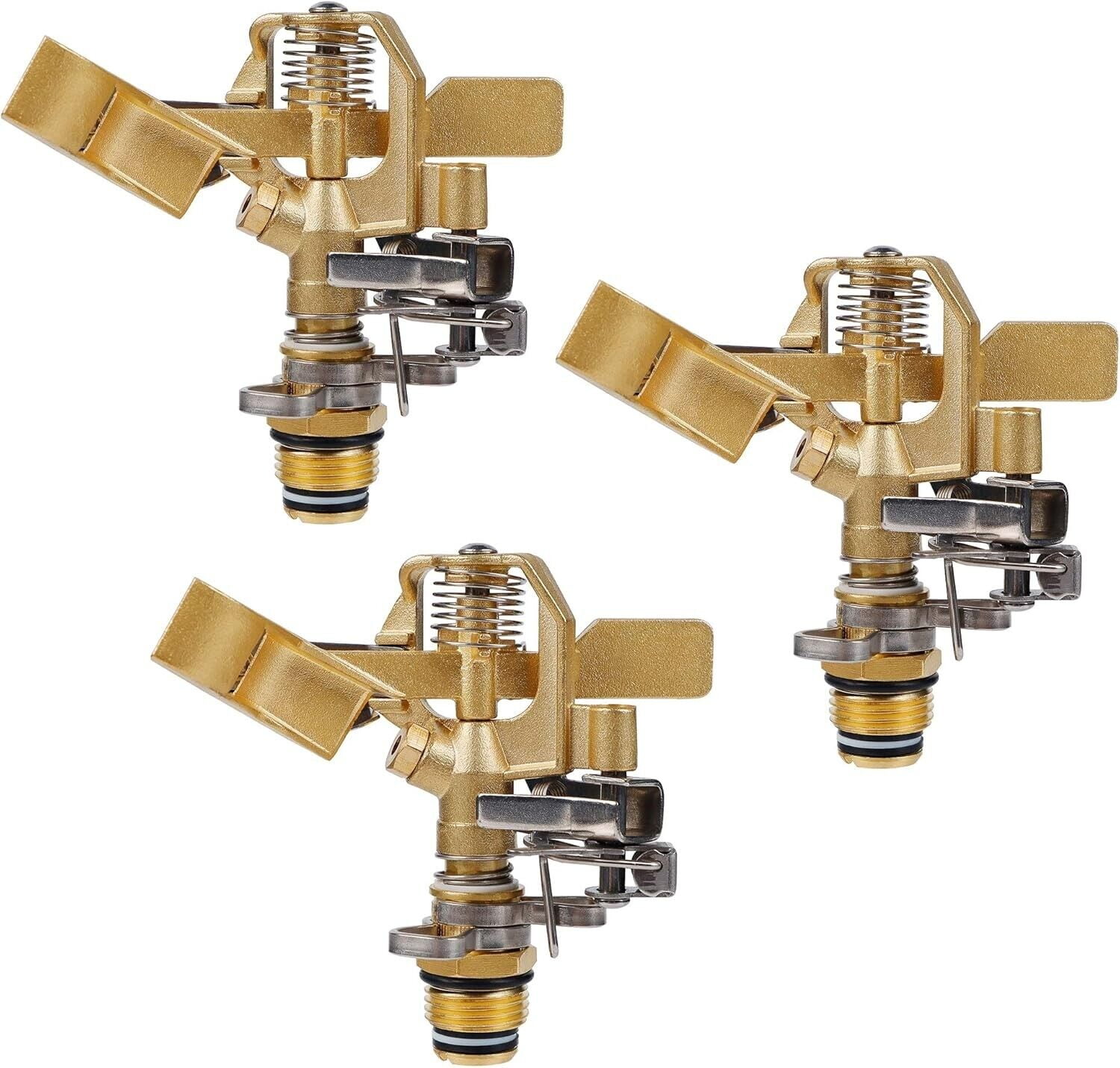 Outdoor Garden Watering 1/2 in. Brass Adjustable Impact Sprinkler Heads ...