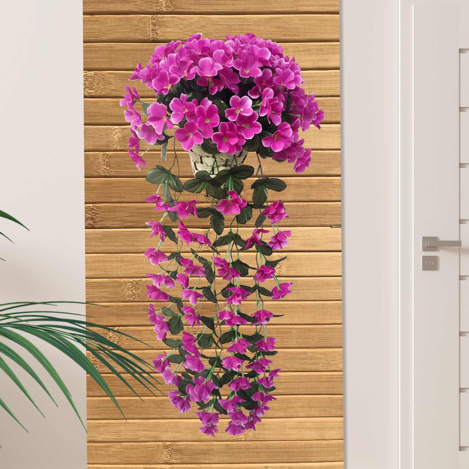 Outdoor Garland, Violet Hanging Flowers Artificial Decor Silk Violet ...