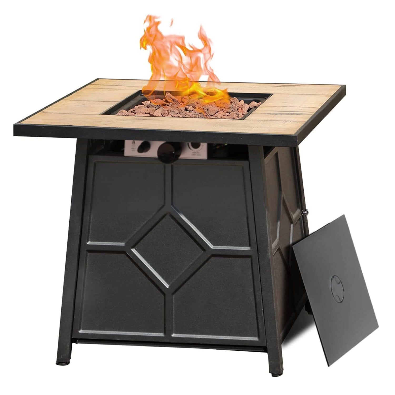 Outdoor Gas Fire Pit 40,000 BTU Patio Propane Fire Pit Table with Lid ...