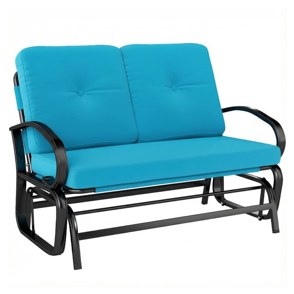 Outdoor Glider , 2-Person Patio Rocker Loveseat with Tufted Cushions ...