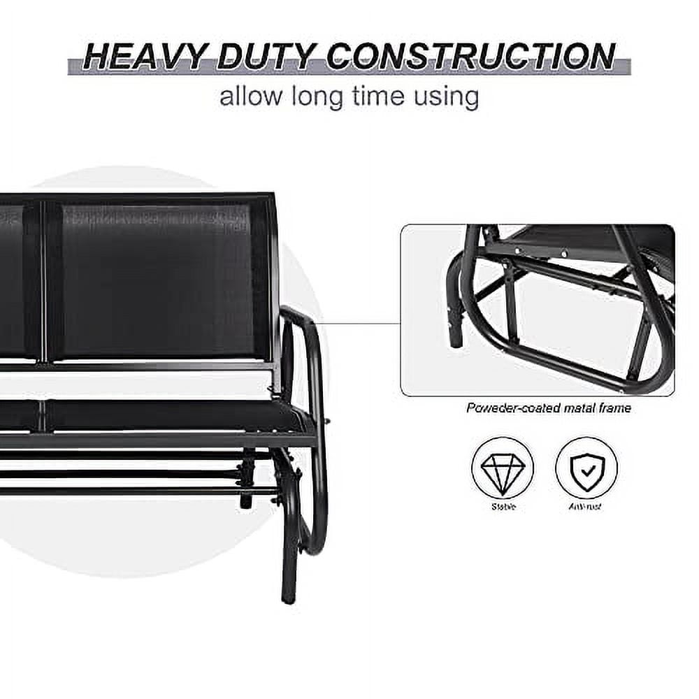 Outdoor Glider 2-Person Rocking Loveseat Chair Patio Swing Rocker w ...