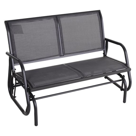 Outdoor Glider Bench - 2 Person Patio Swing Chair, Steel Frame Rocking ...