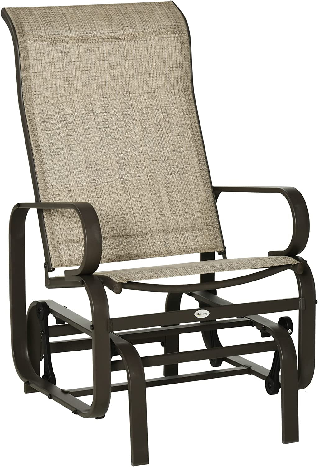 Outdoor Glider Chair, Outside Patio Gliders Chairs with Smooth Rocking ...