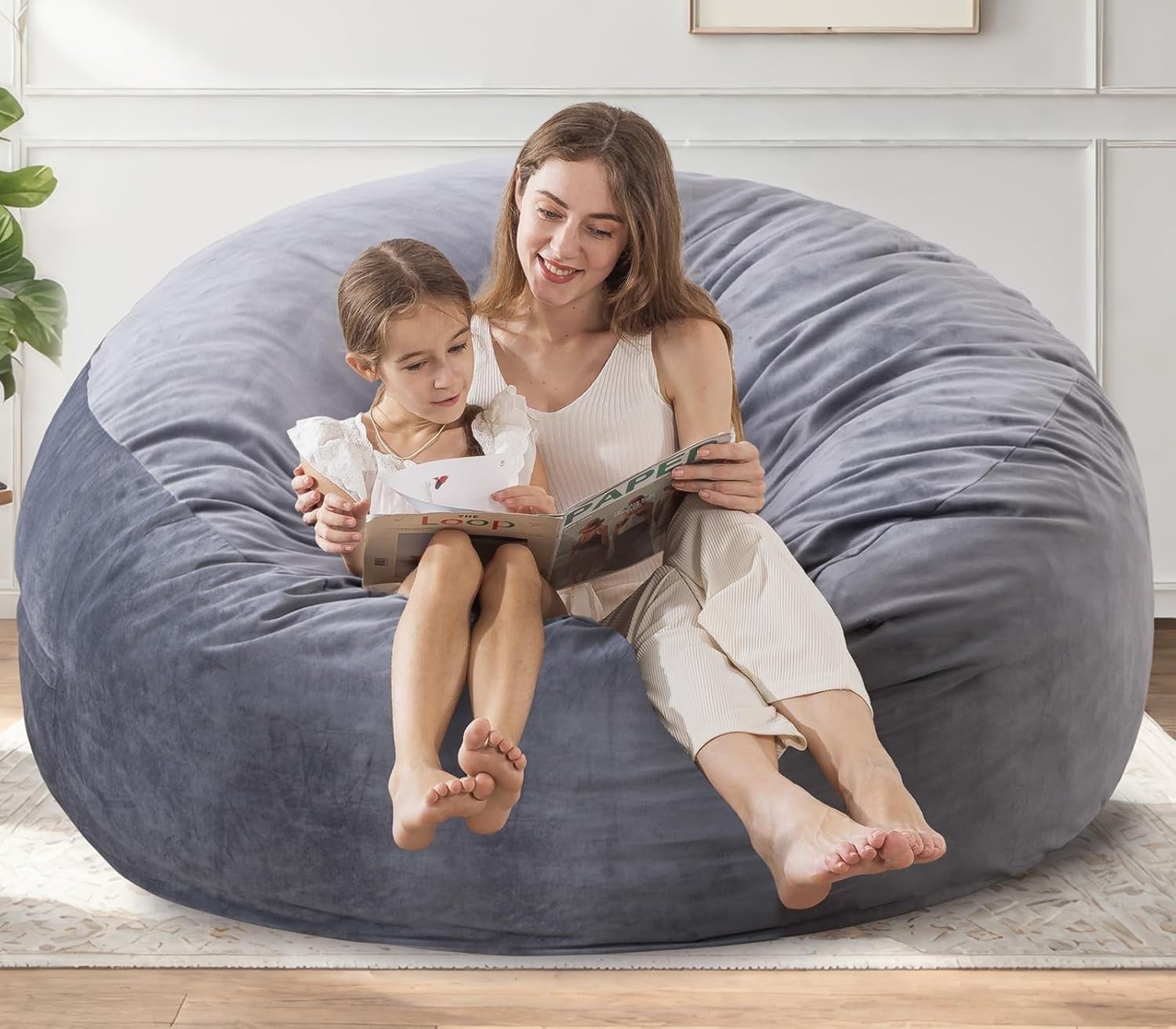 Simenmax 3FT Bean Bag Chair Beanbag, Oversized Lazy Sofa Living Room ...
