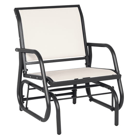 Outdoor Glider Chair, Steel Patio Swing Chair with Curved Armrests for ...