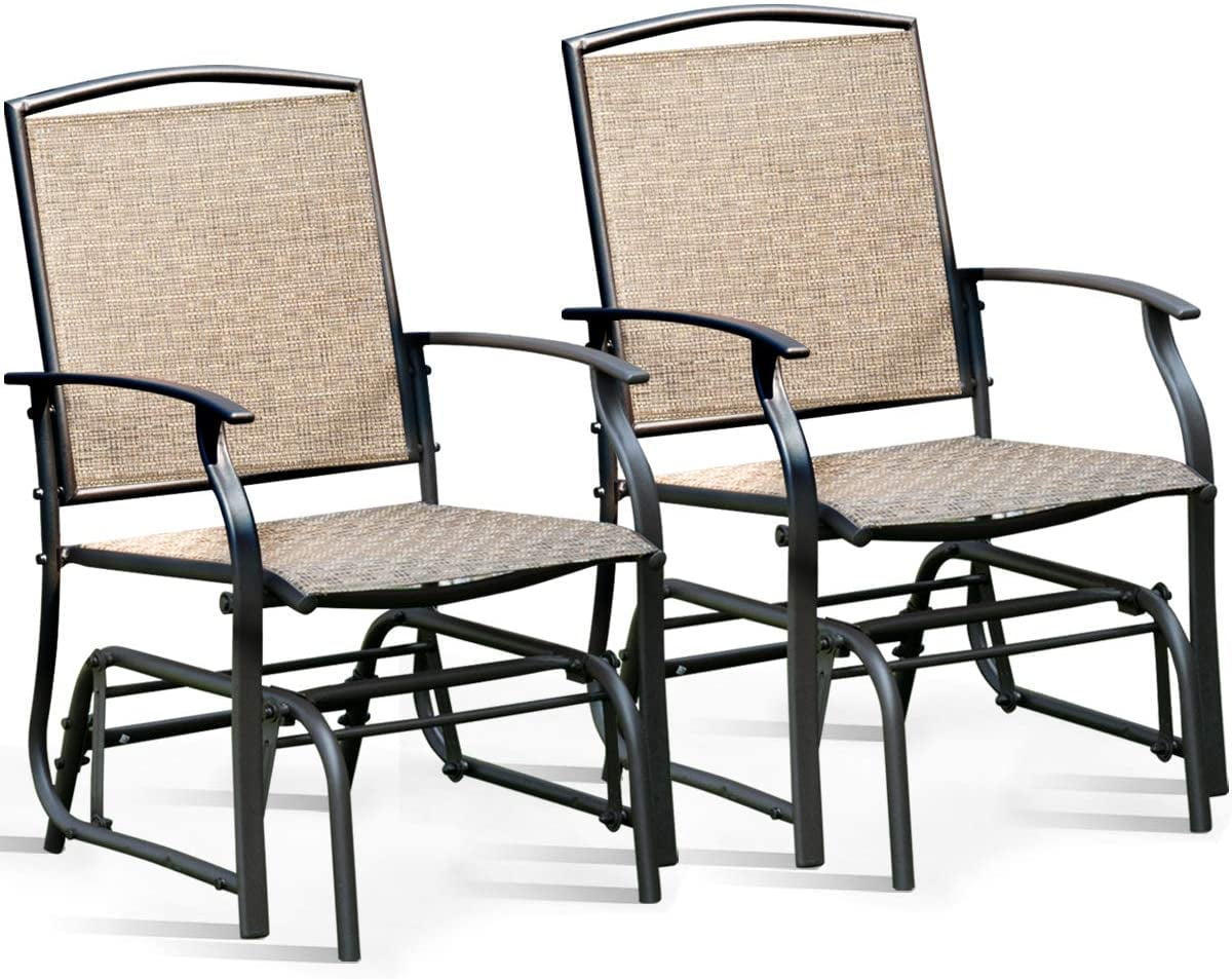 Outdoor Glider Chair W/Sturdy Metal Frame & Breathable Mesh Fabric ...