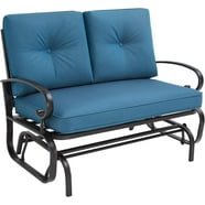 POCASSY 52" Width Outdoor Loveseat, Rocking Glider All Weather Wicker ...