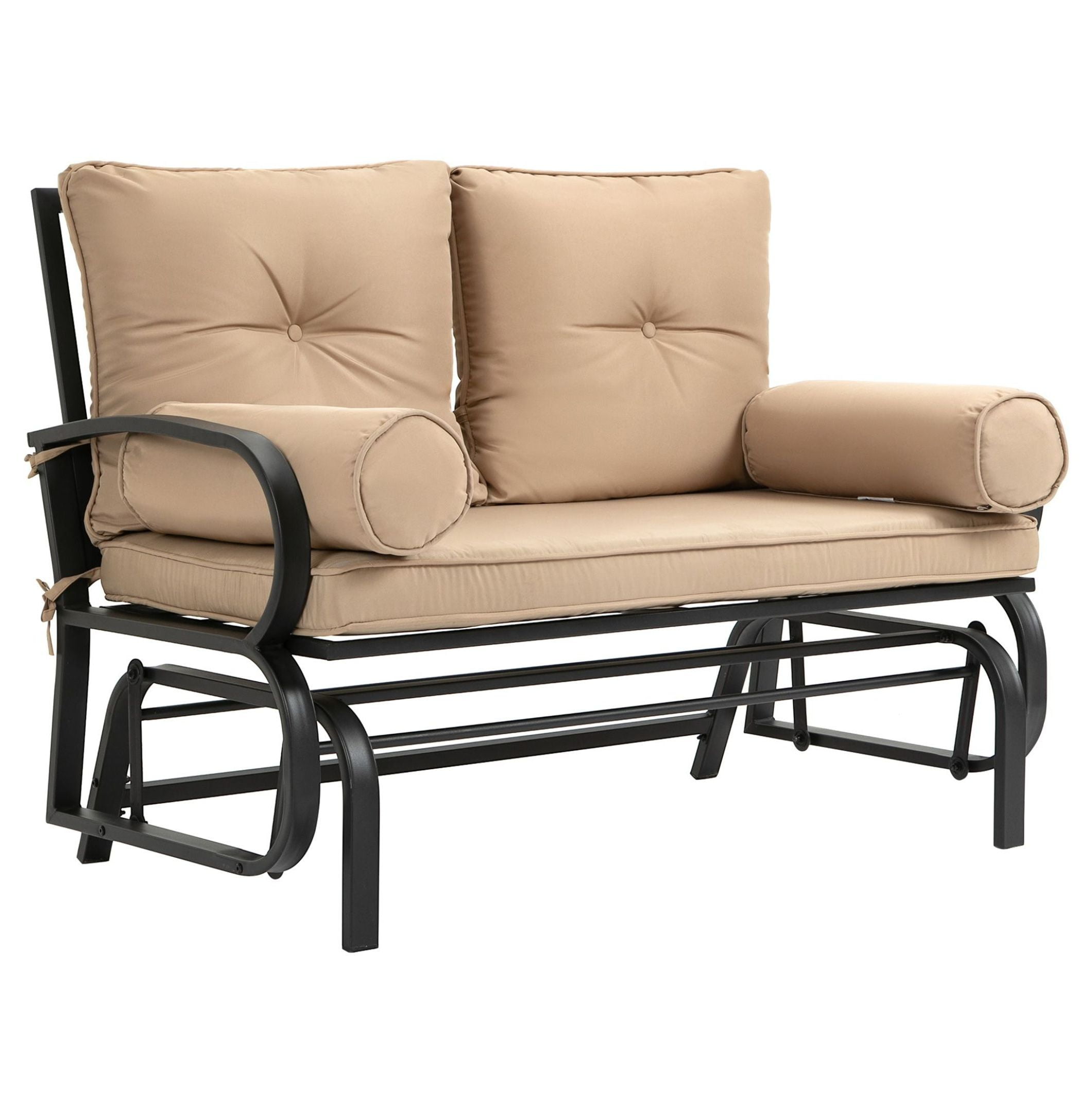 Outdoor Glider Rocking Chair - 2 Person Patio Loveseat Swing - Steel ...