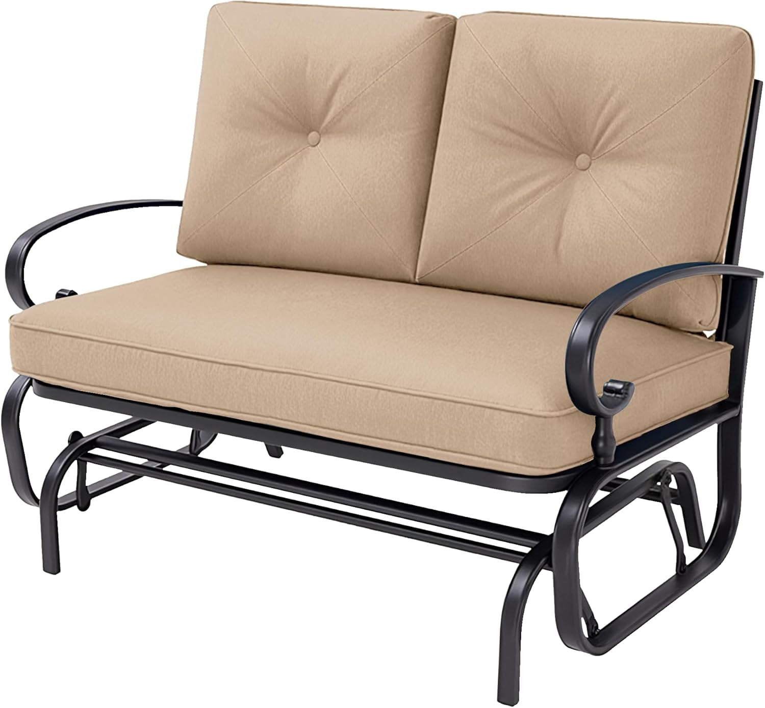 Outdoor Glider Rocking Chair Patio Glider Bench for 2 Person, Porch ...