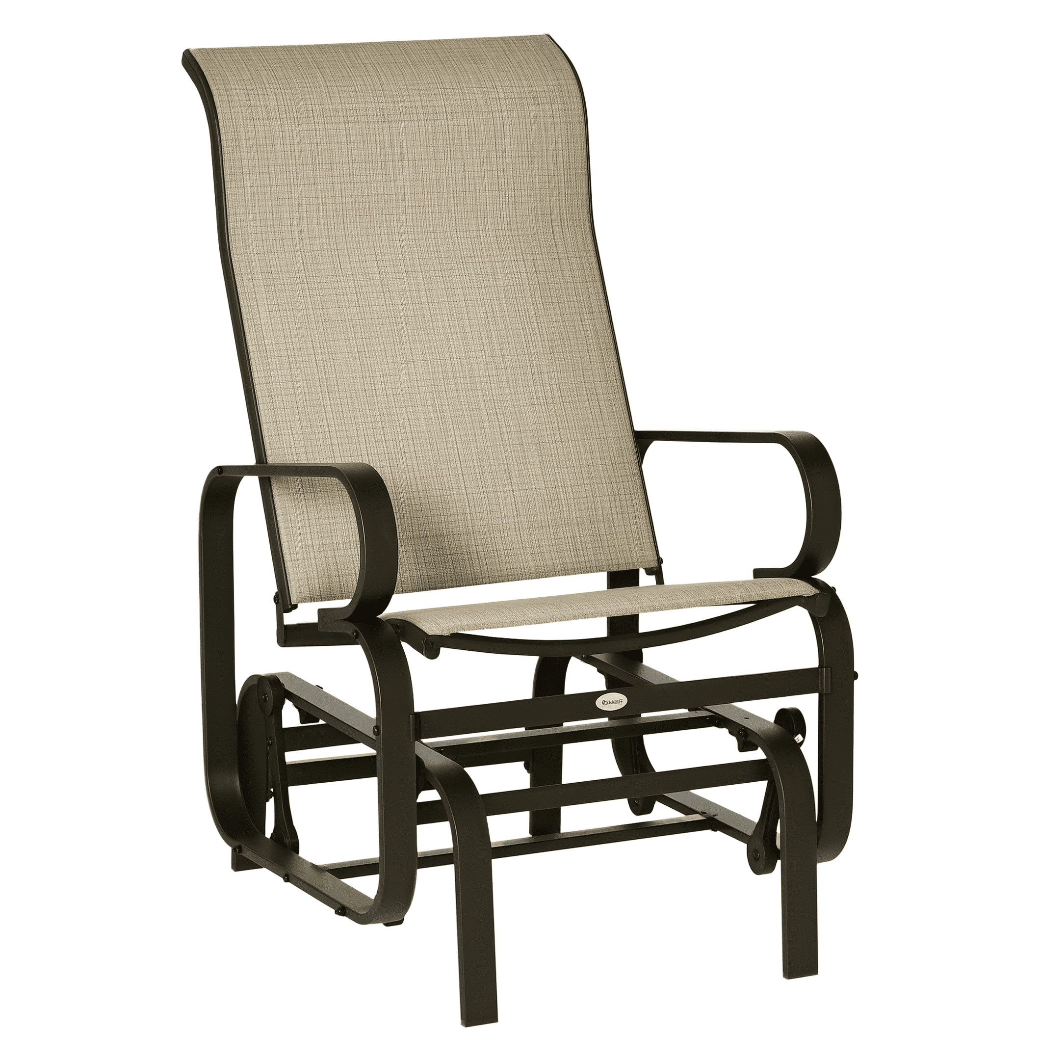 Outdoor Glider Swing Chair, Single Rocker, Metal Frame, Mesh Seat ...