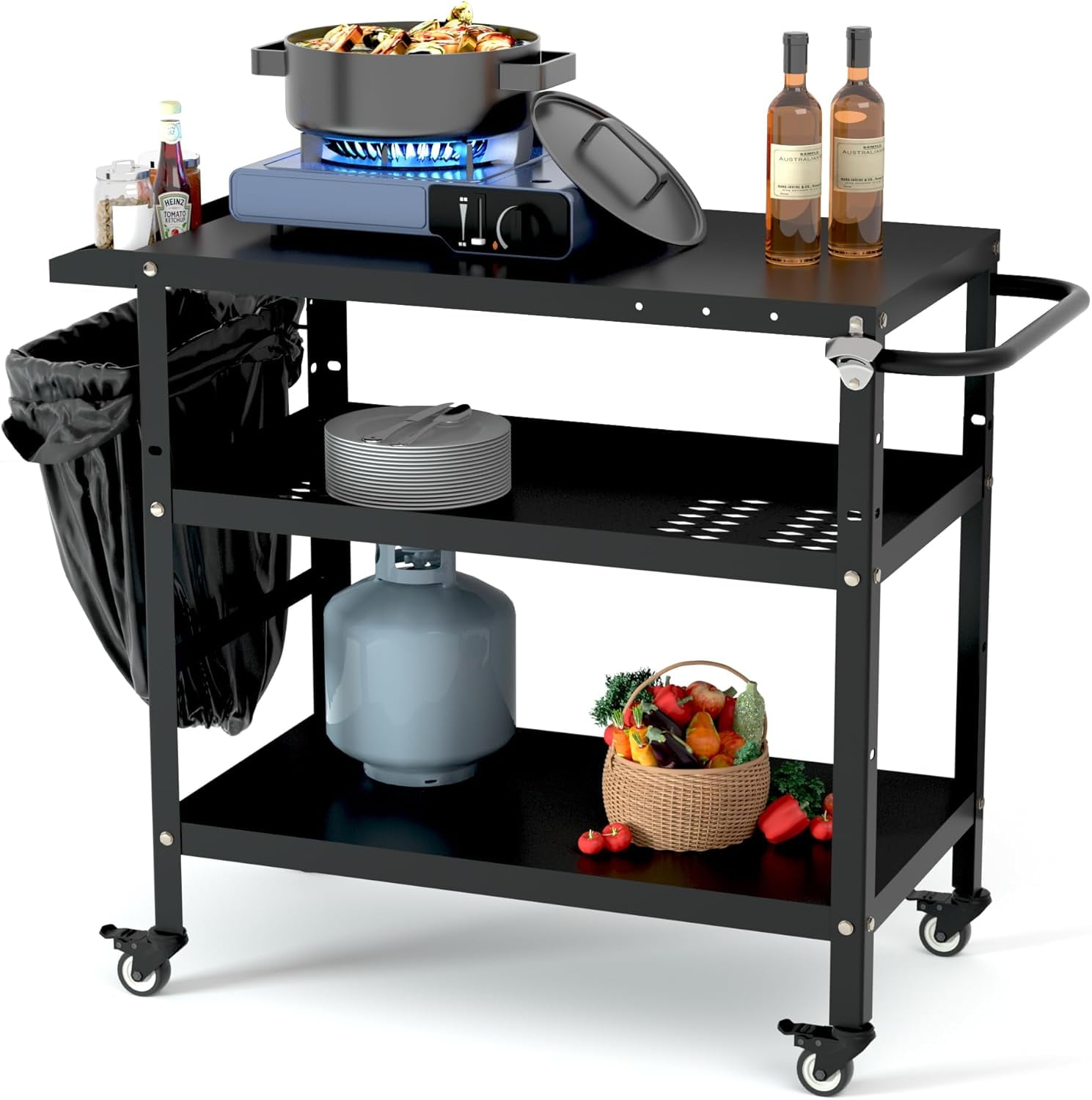 Outdoor Grill Cart, Grill Tables for Outside, Grill Carts Outdoor with ...