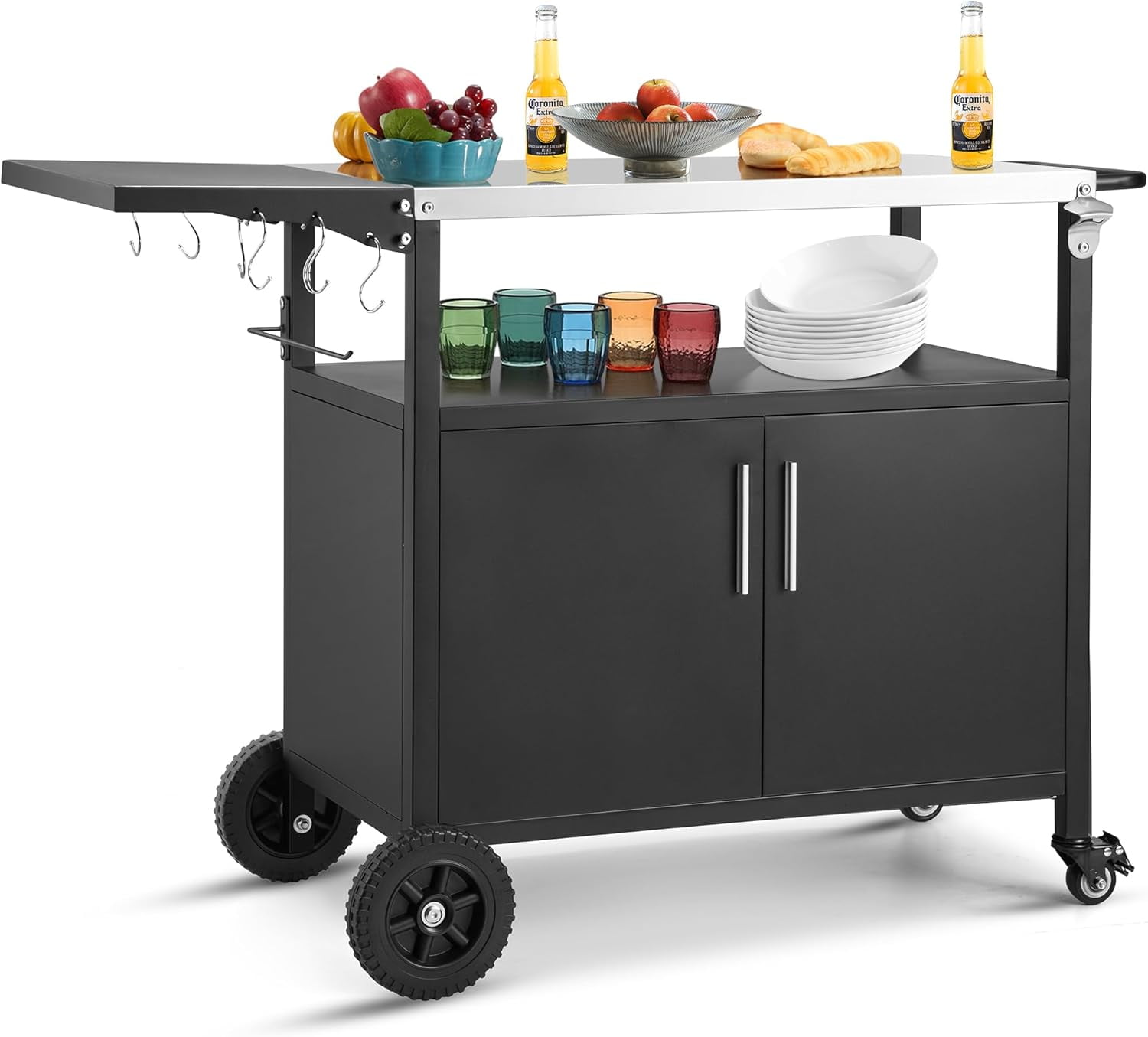 Outdoor Grill Cart with Storage Movable Grill Cart Outdoor Kitchen ...