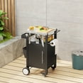 Outdoor Grill Cart with Storage, Rolling Bar Cart with Stainless Steel ...