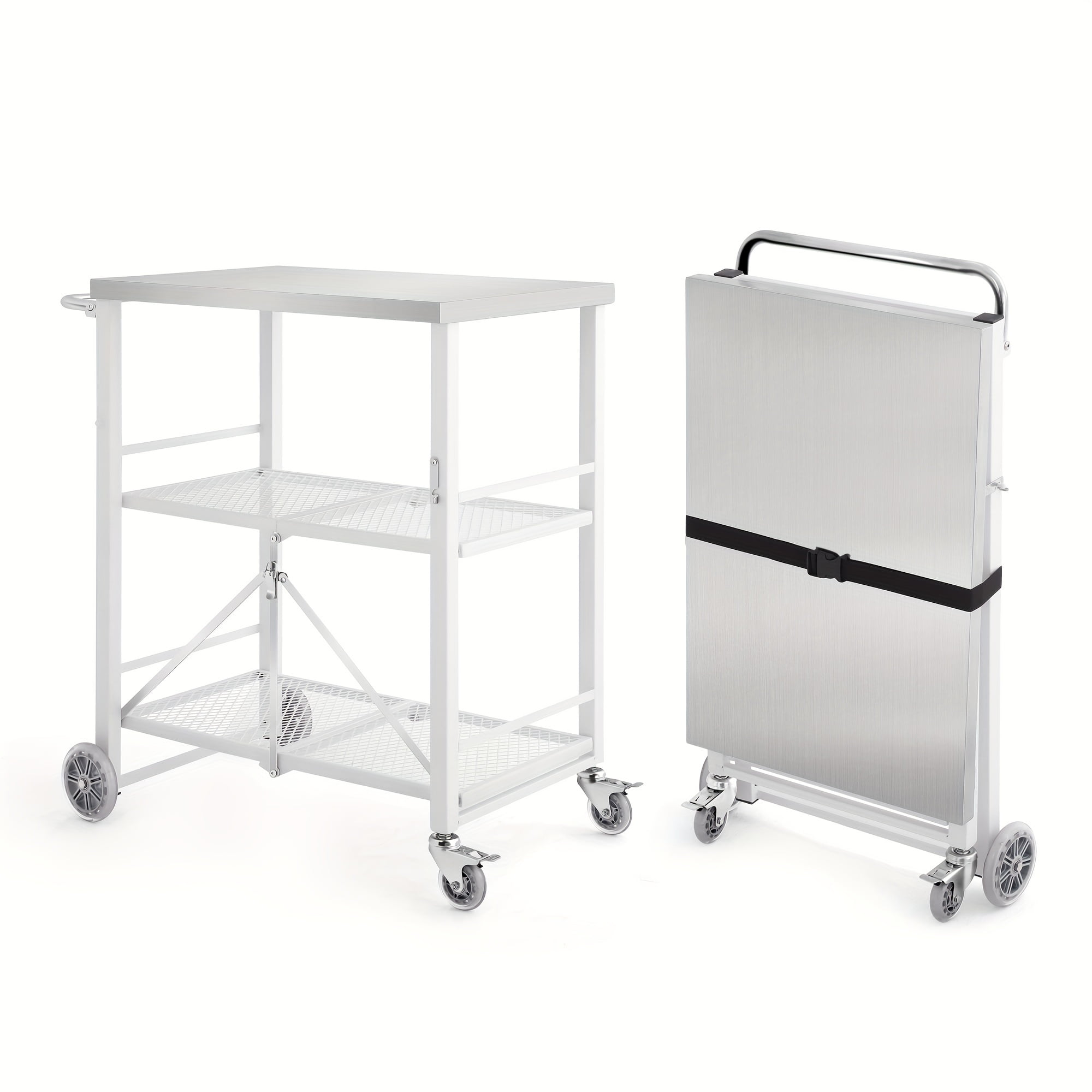 Outdoor Grill, Foldable Outdoor Grill with 2 Total Lock Casters ...