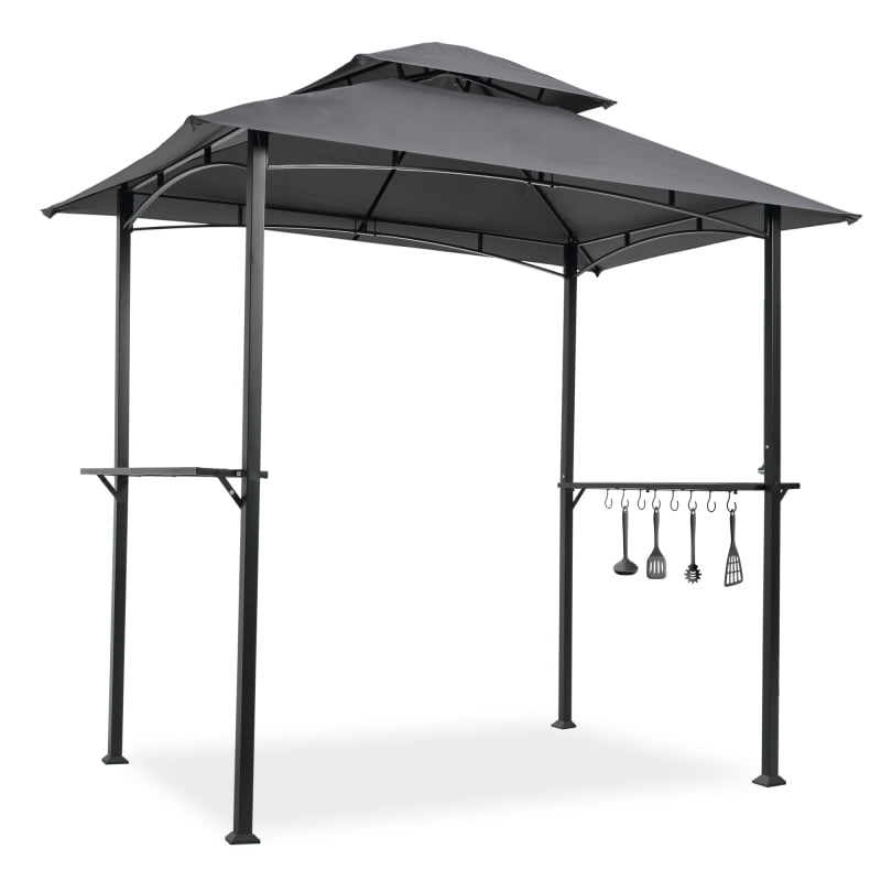 Outdoor Grill Gazebo 8 x 5 Ft Shelter Tent Double Tier Soft Top Canopy ...